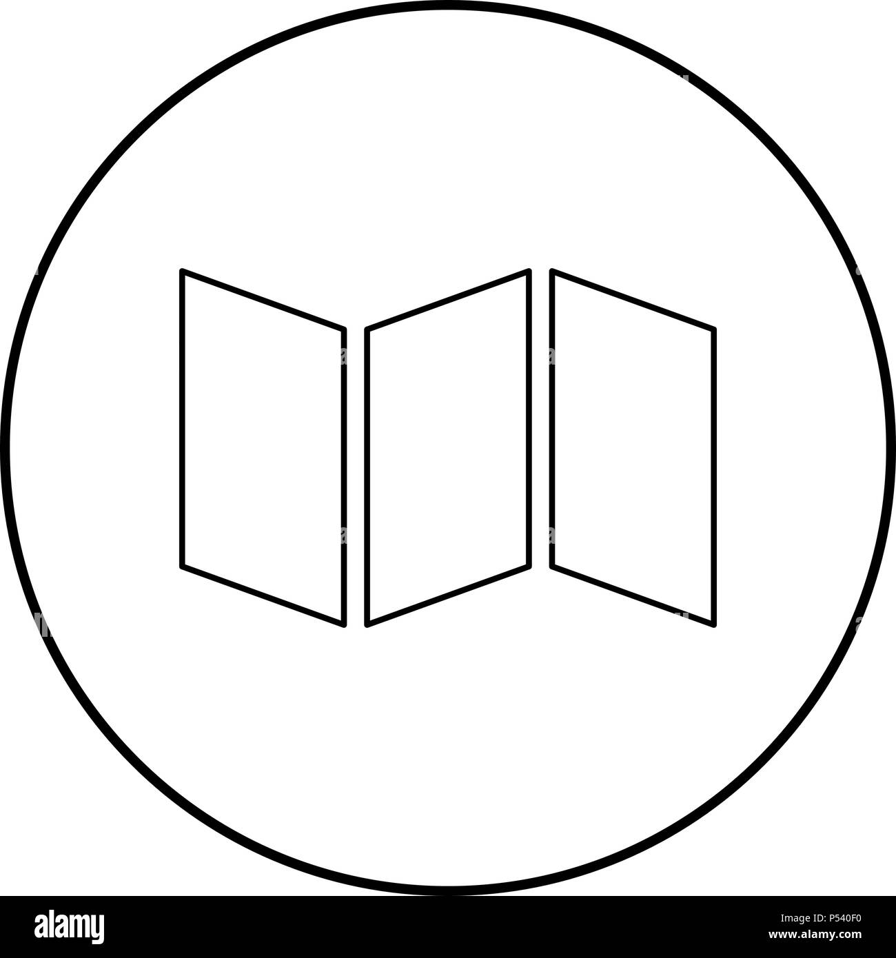 Map icon black color in circle round outline Stock Vector Image & Art ...