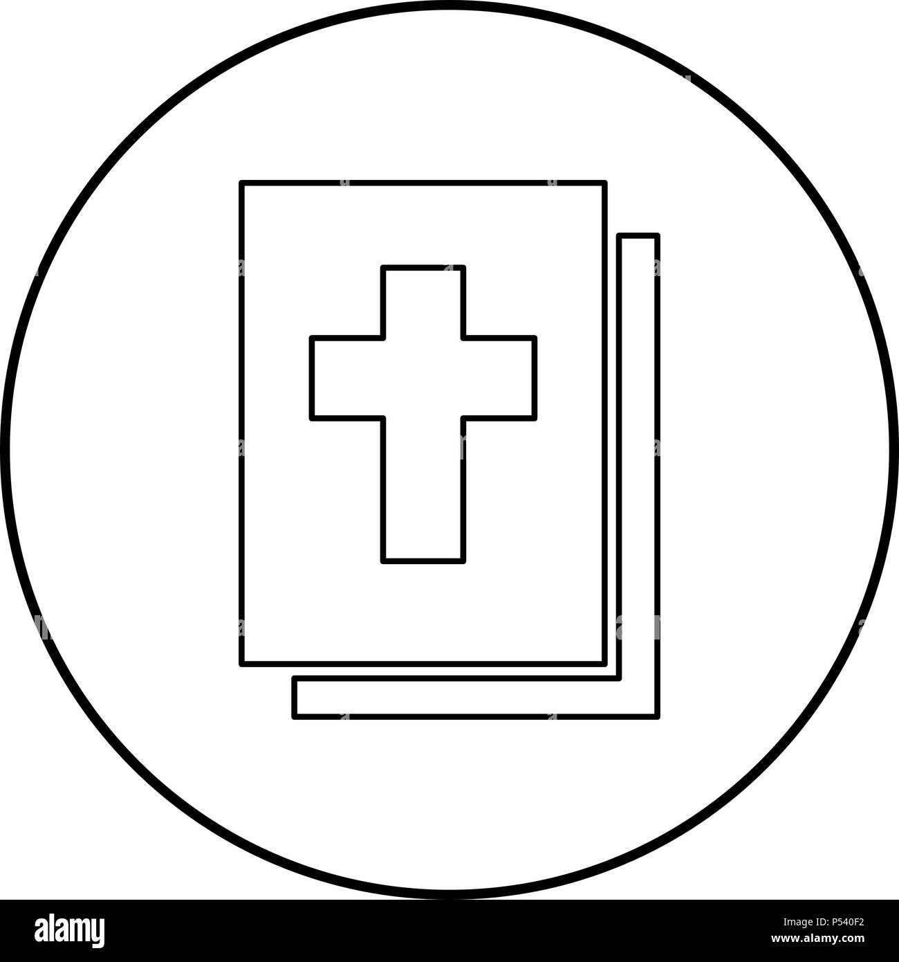 Bible icon black color in circle round outline Stock Vector Image & Art ...