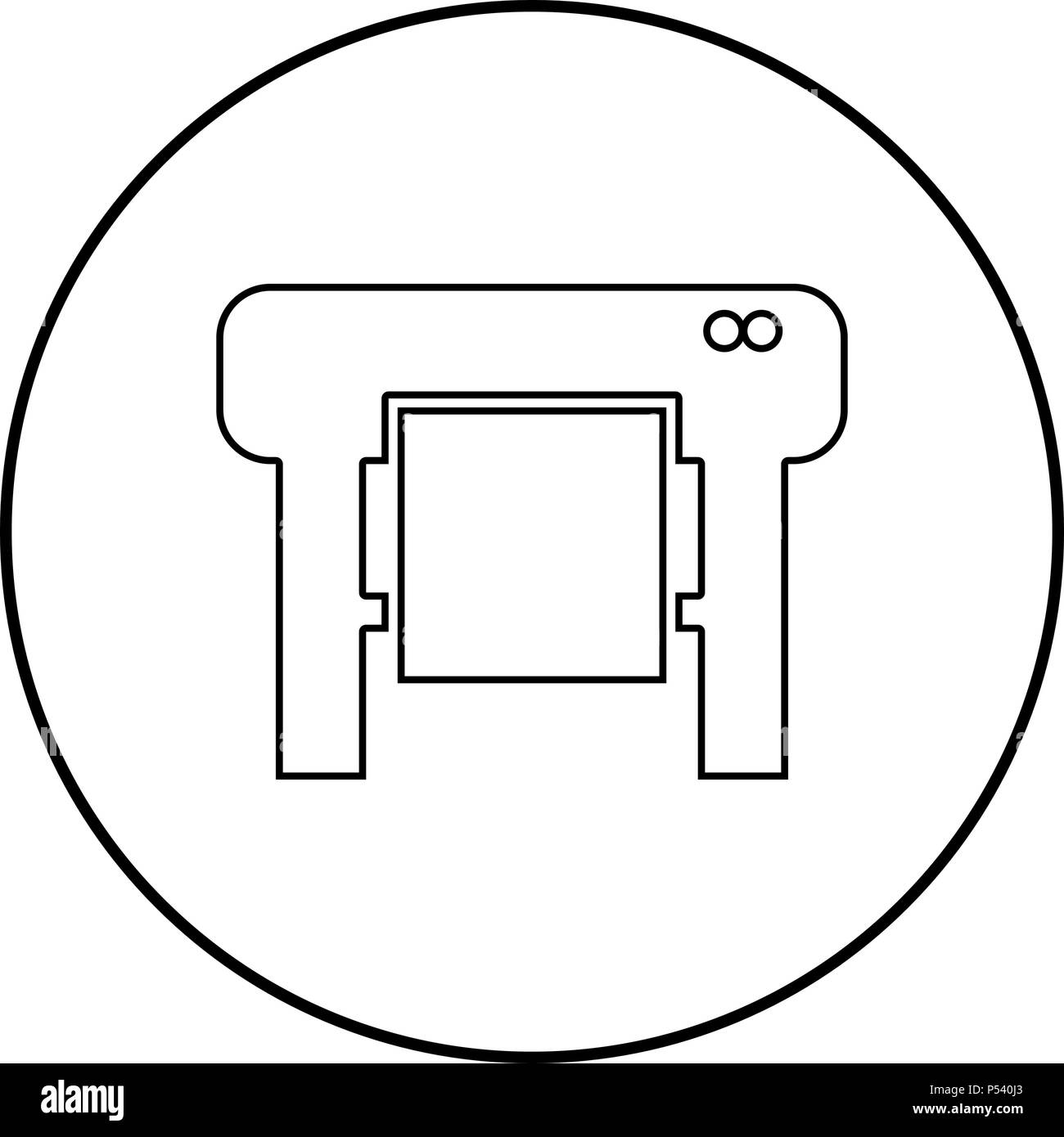 Plotter icon black color in circle round outline Stock Vector Image ...