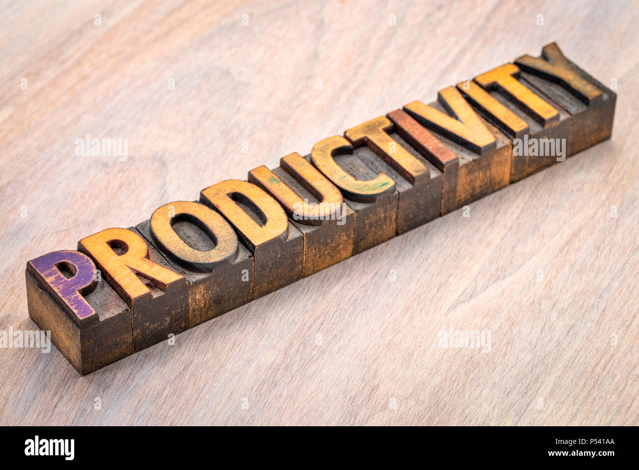 productivity word abstract in vintage letterpress wood type Stock Photo ...
