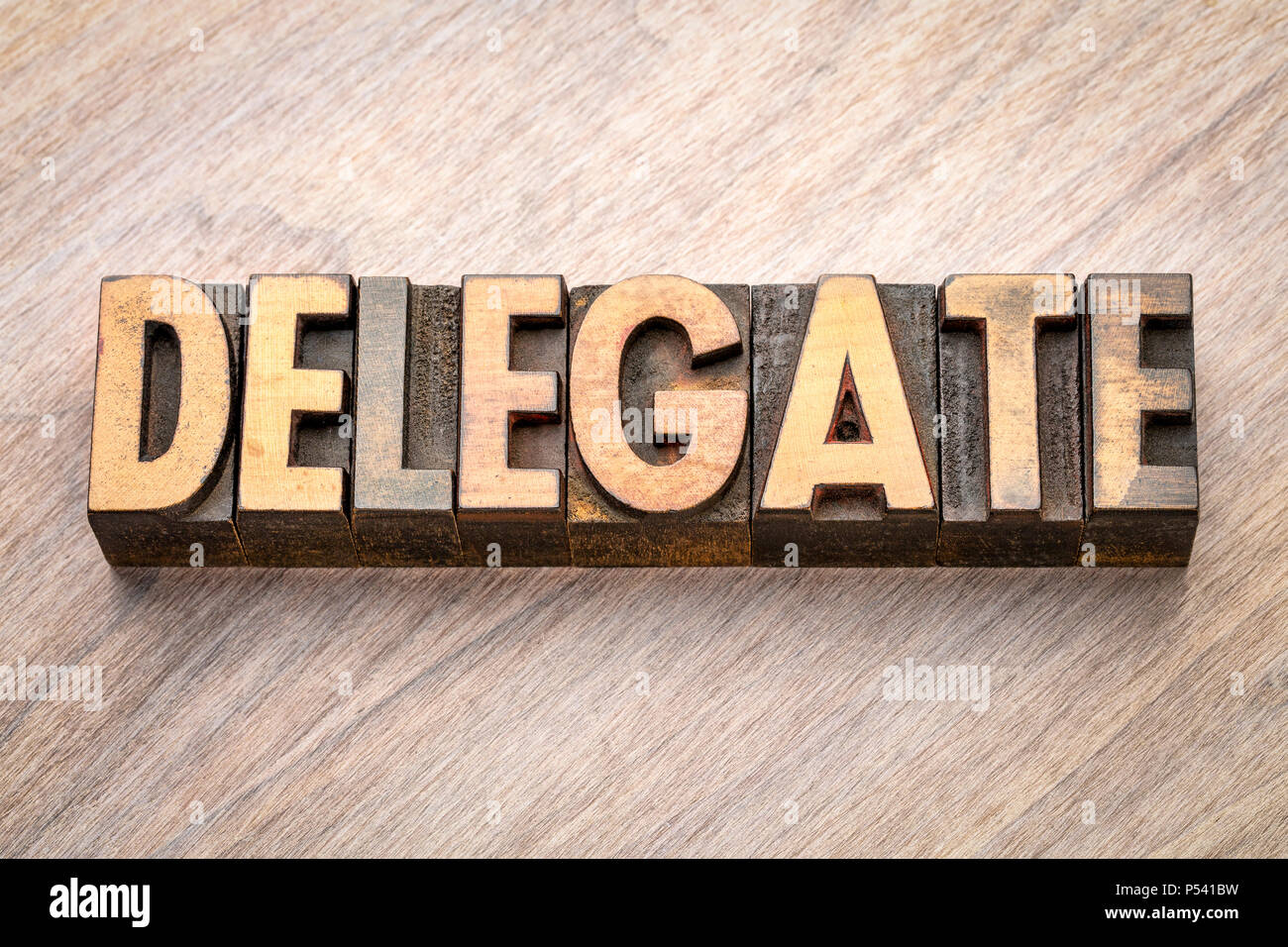 delegate - word abstract in vintage letterpress wood type Stock Photo ...