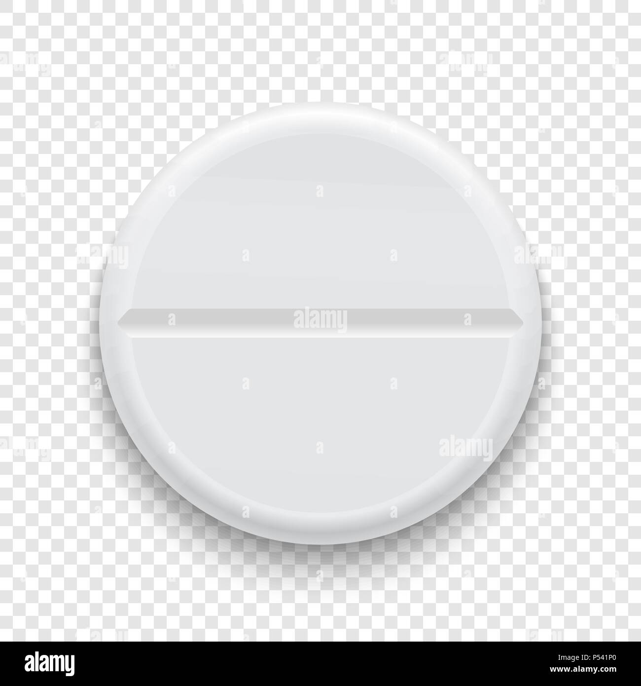 Vector realistic 3d white medical pill icon isolated on transparency ...