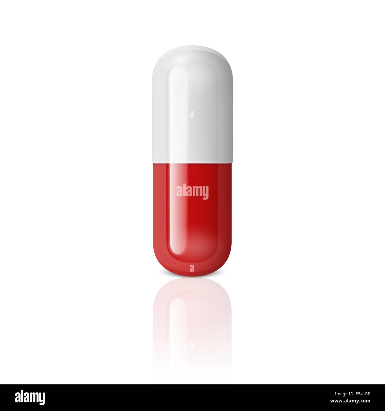 Single red pill white Stock Vector Images - Alamy
