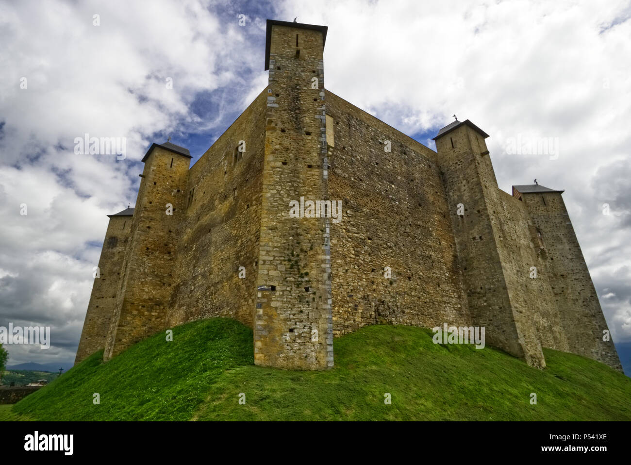 Medieval castle in french village of Mauvezin, hautes pyrenees, France ...