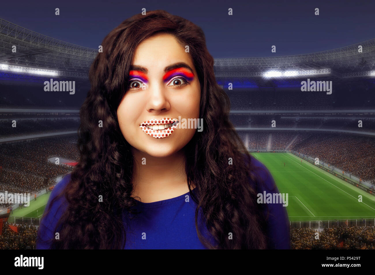 Sport football face paint flag hi-res stock photography and images - Alamy