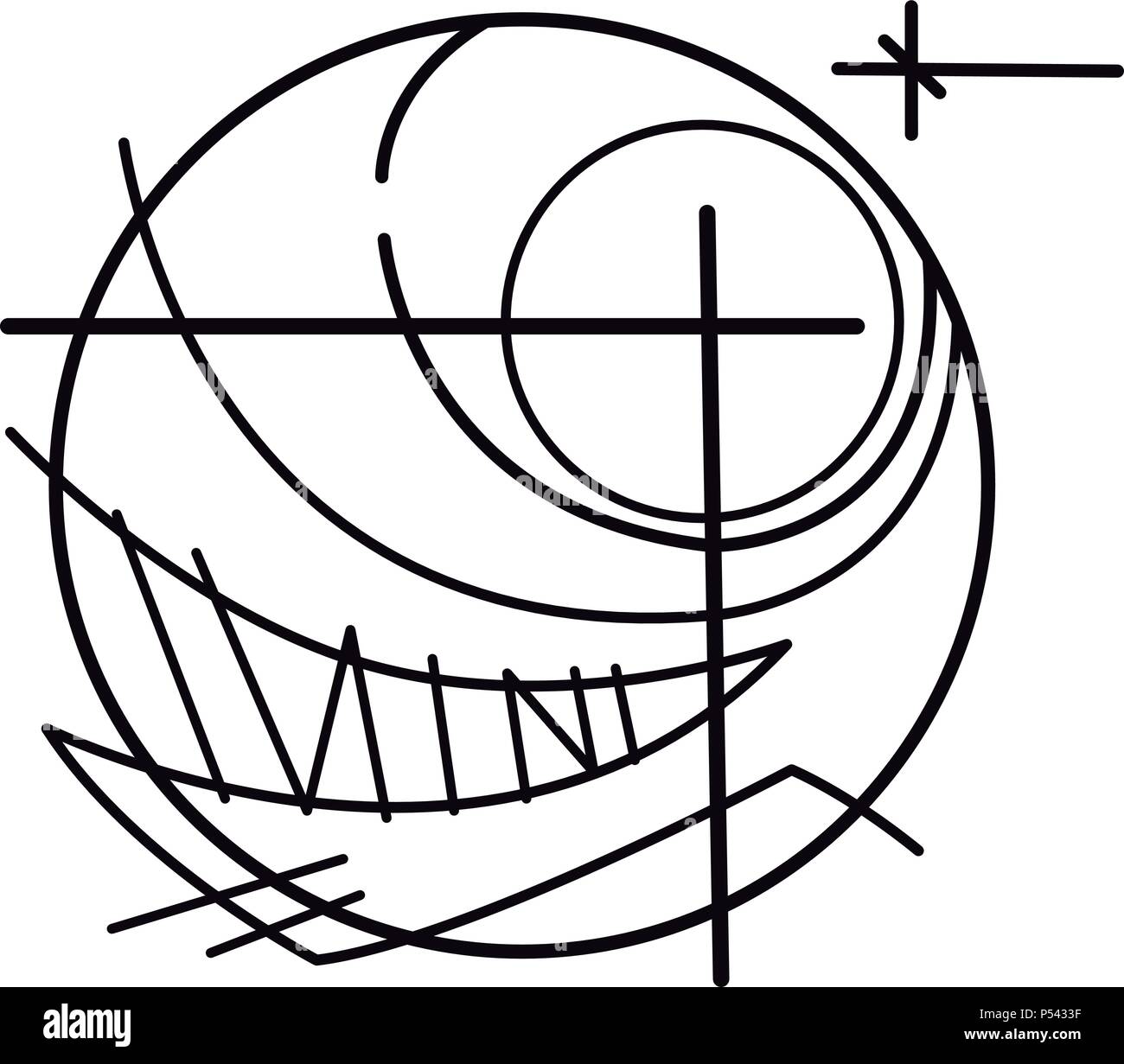 Hand drawn vector illustration or drawing of a religious Christian ...