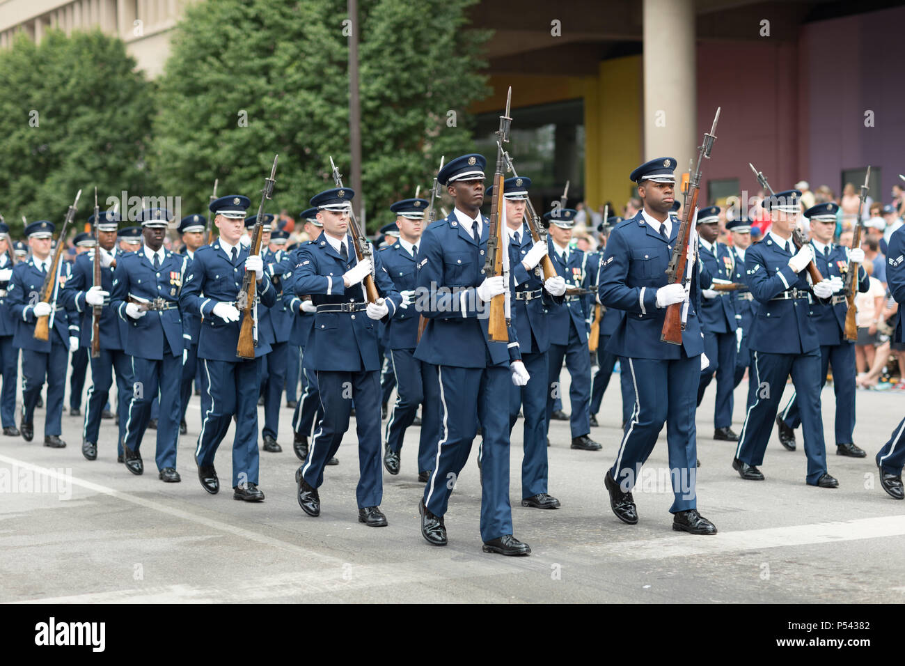 Indianapolis, Indiana, USA - May 26, 2018, Members of the US Air Force ...
