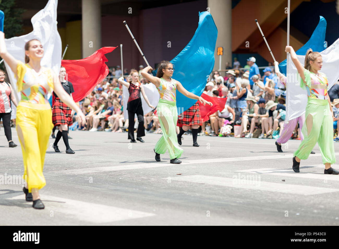 Indianapolis, Indiana, USA - May 26, 2018, Members from different high ...