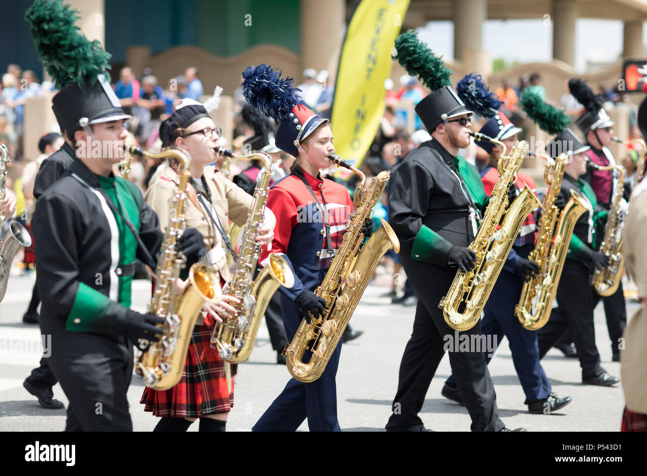 Indianapolis, Indiana, USA - May 26, 2018, Members from different high ...