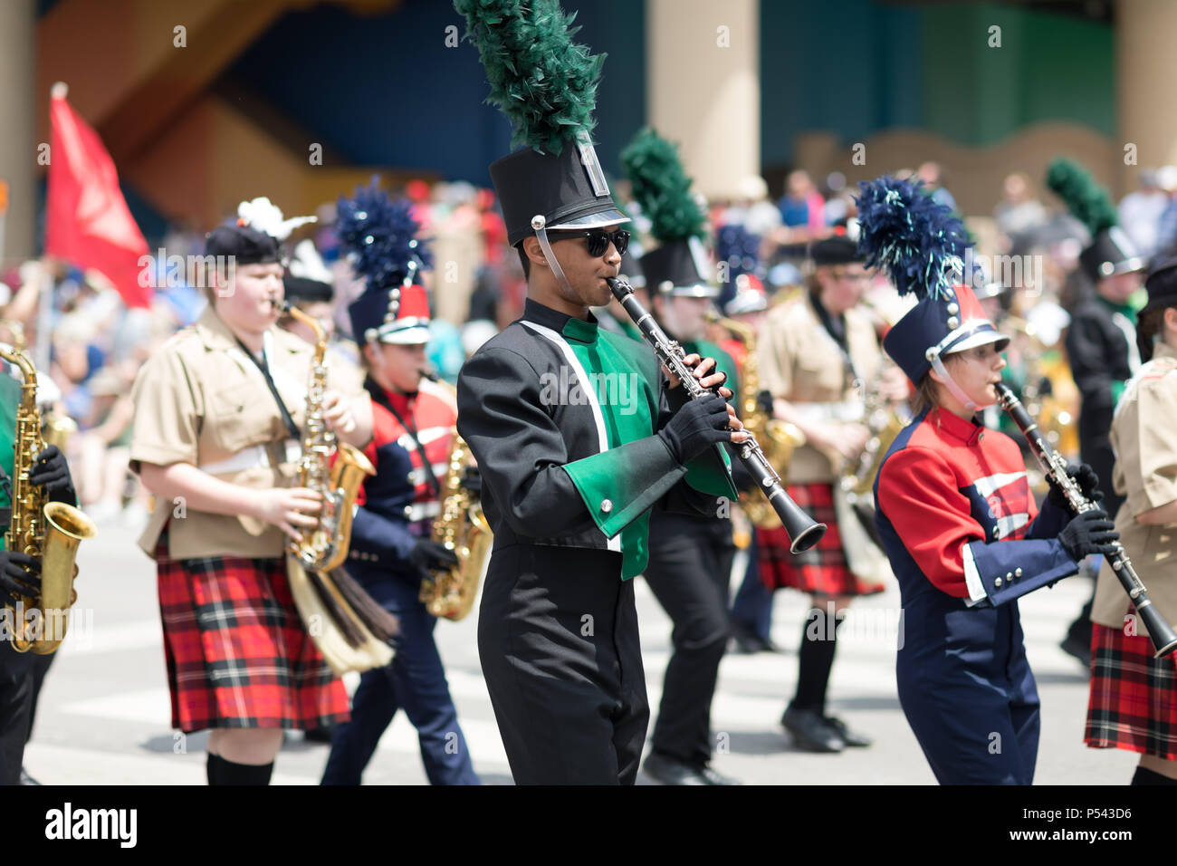 Indianapolis, Indiana, USA - May 26, 2018, Members from different high ...