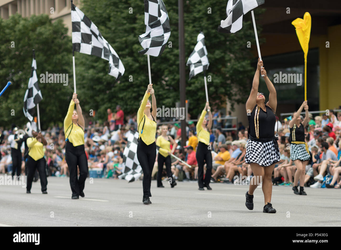 Indianapolis, Indiana, USA - May 26, 2018, Members of the Speedway High ...