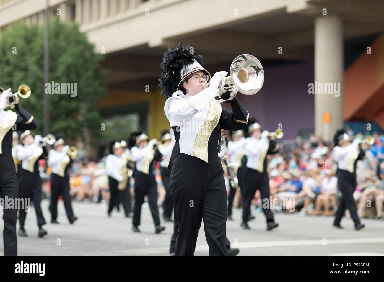 Indianapolis, Indiana, USA - May 26, 2018, Members of the Speedway High ...