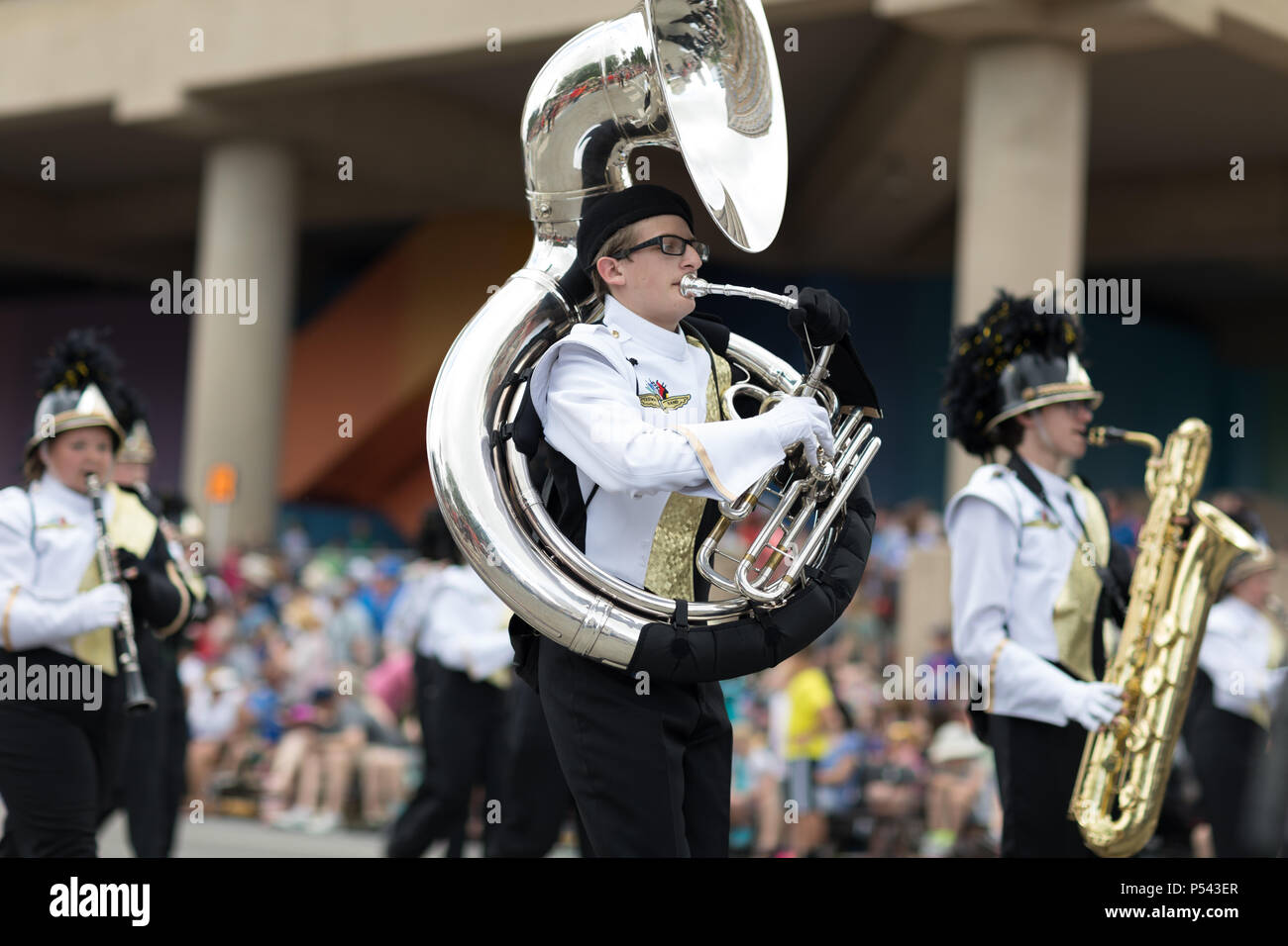 Indianapolis, Indiana, USA - May 26, 2018, Members of the Speedway High ...