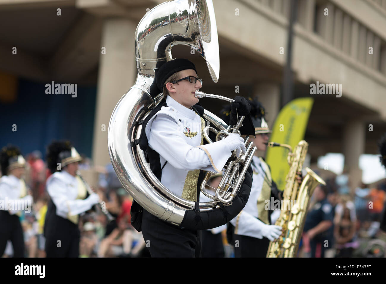 Indianapolis, Indiana, USA - May 26, 2018, Members of the Speedway High ...