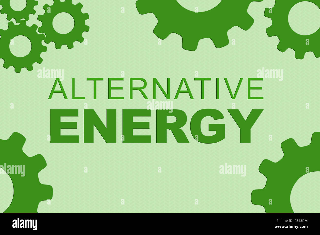 ALTERNATIVE ENERGY sign concept illustration with green gear wheel ...
