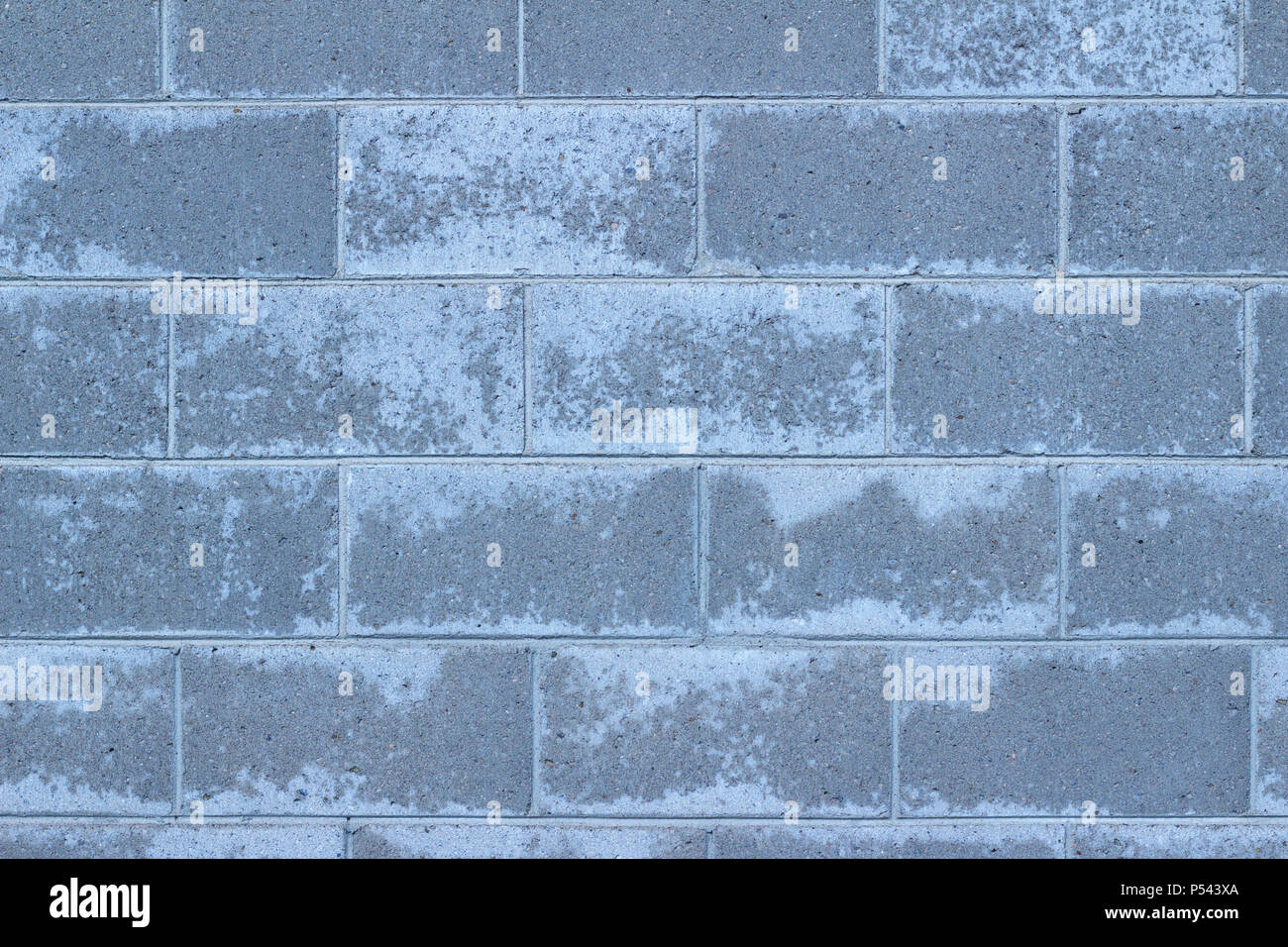 Close-up view of an exterior cinder block cement wall with naturally ...