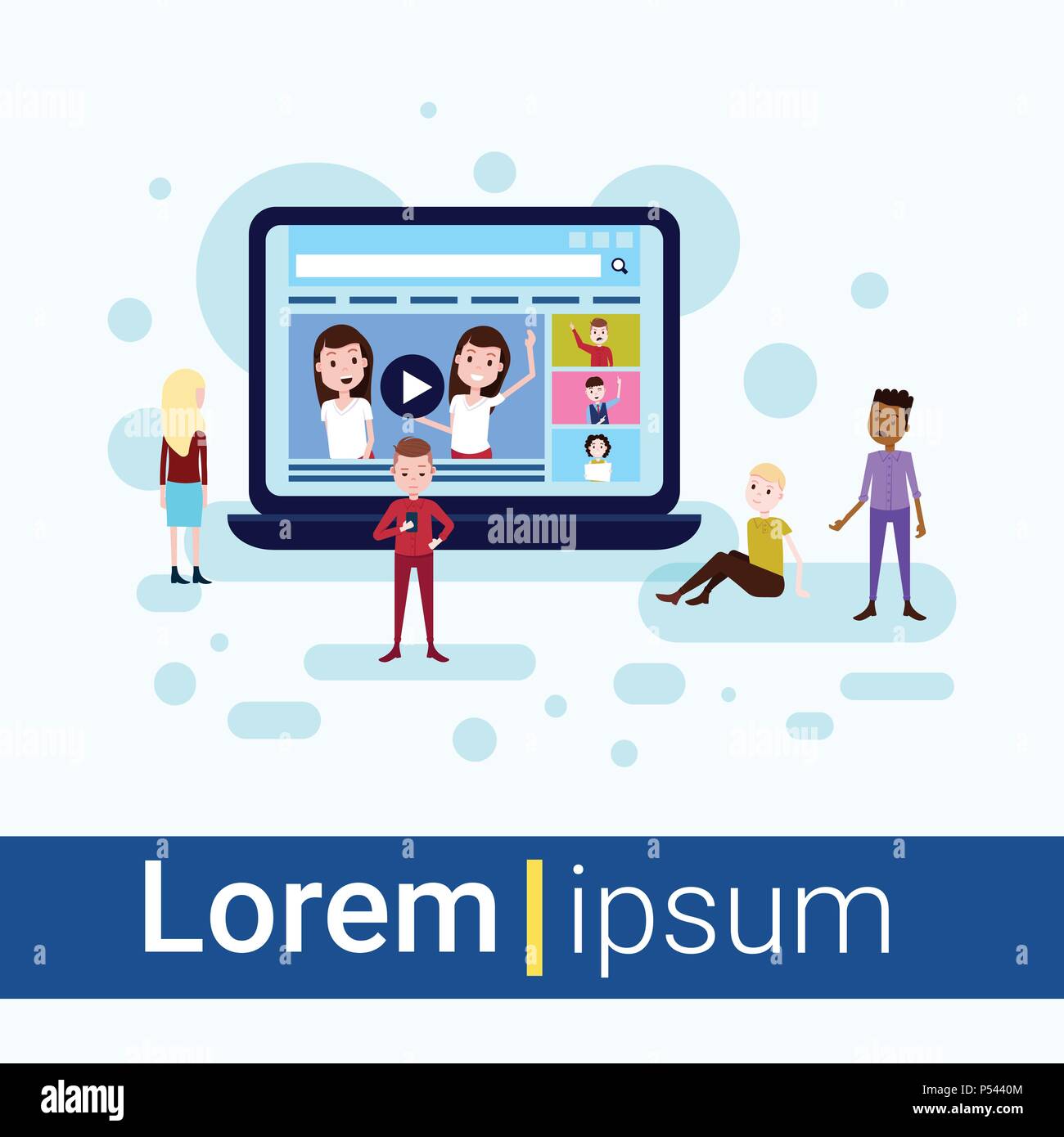 media load concept online video stream service player interface man ...