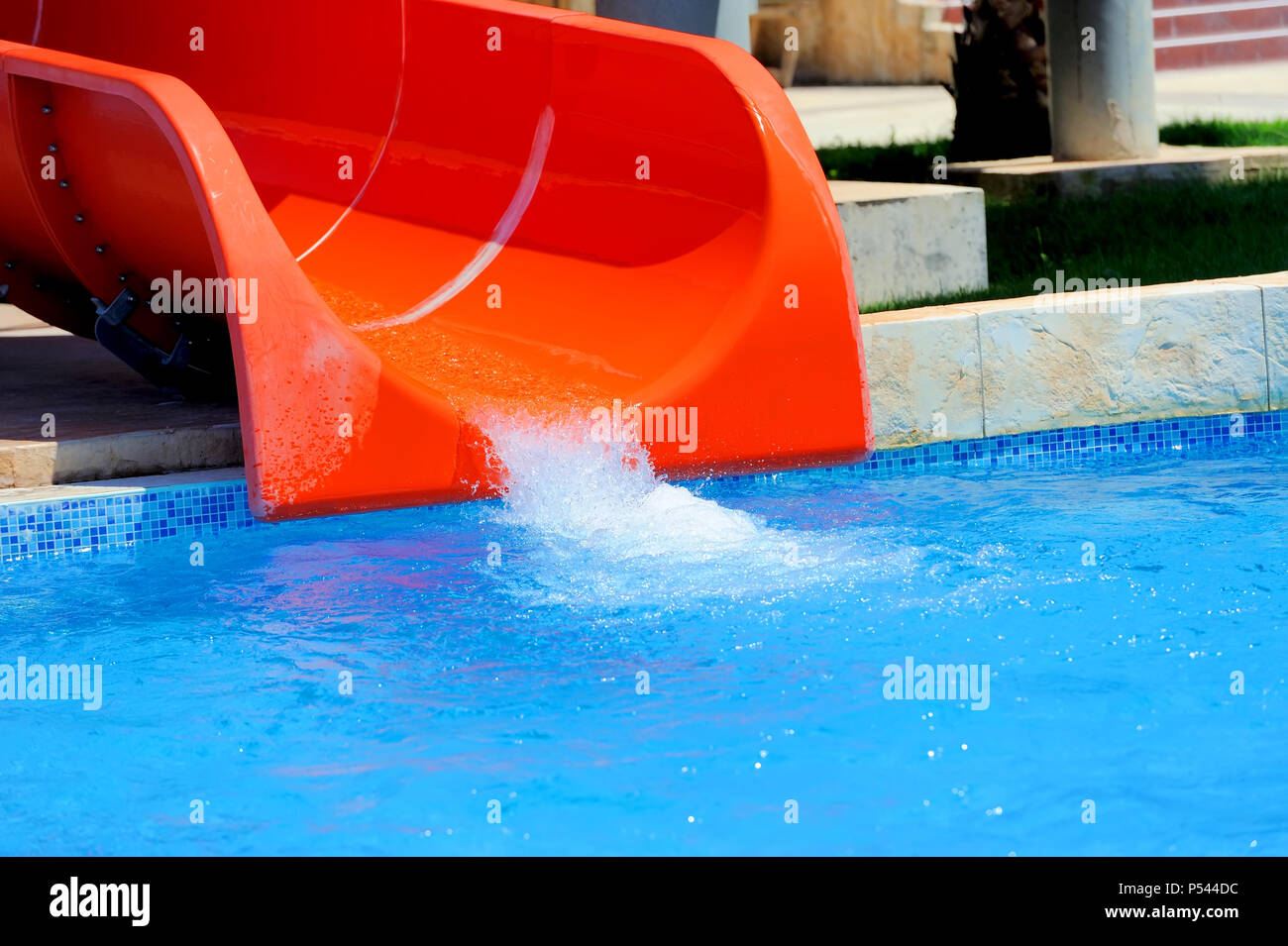 Colorful water slides at the water park Stock Photo - Alamy