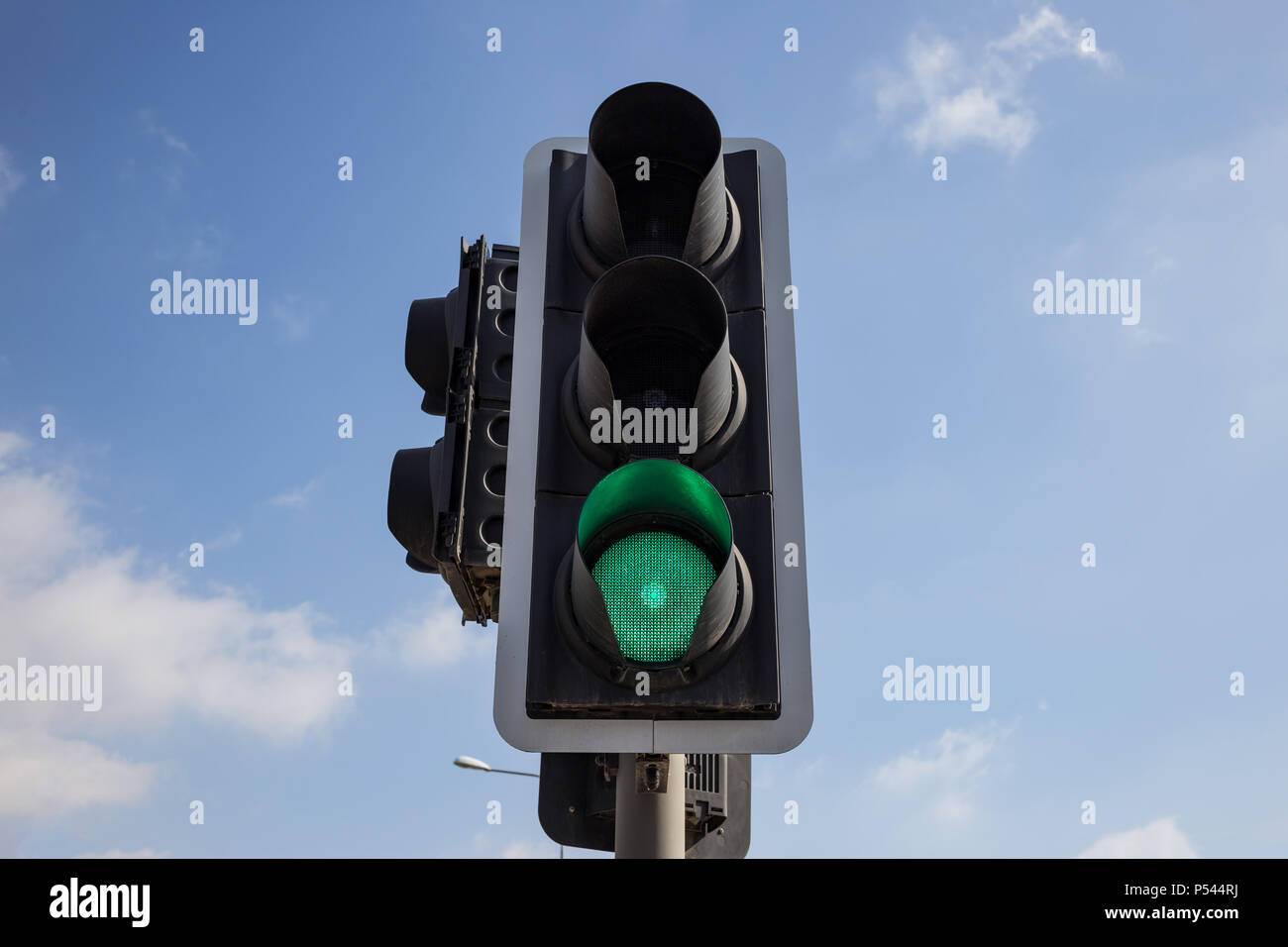 Traffic light system with green light sign hi-res stock photography and ...