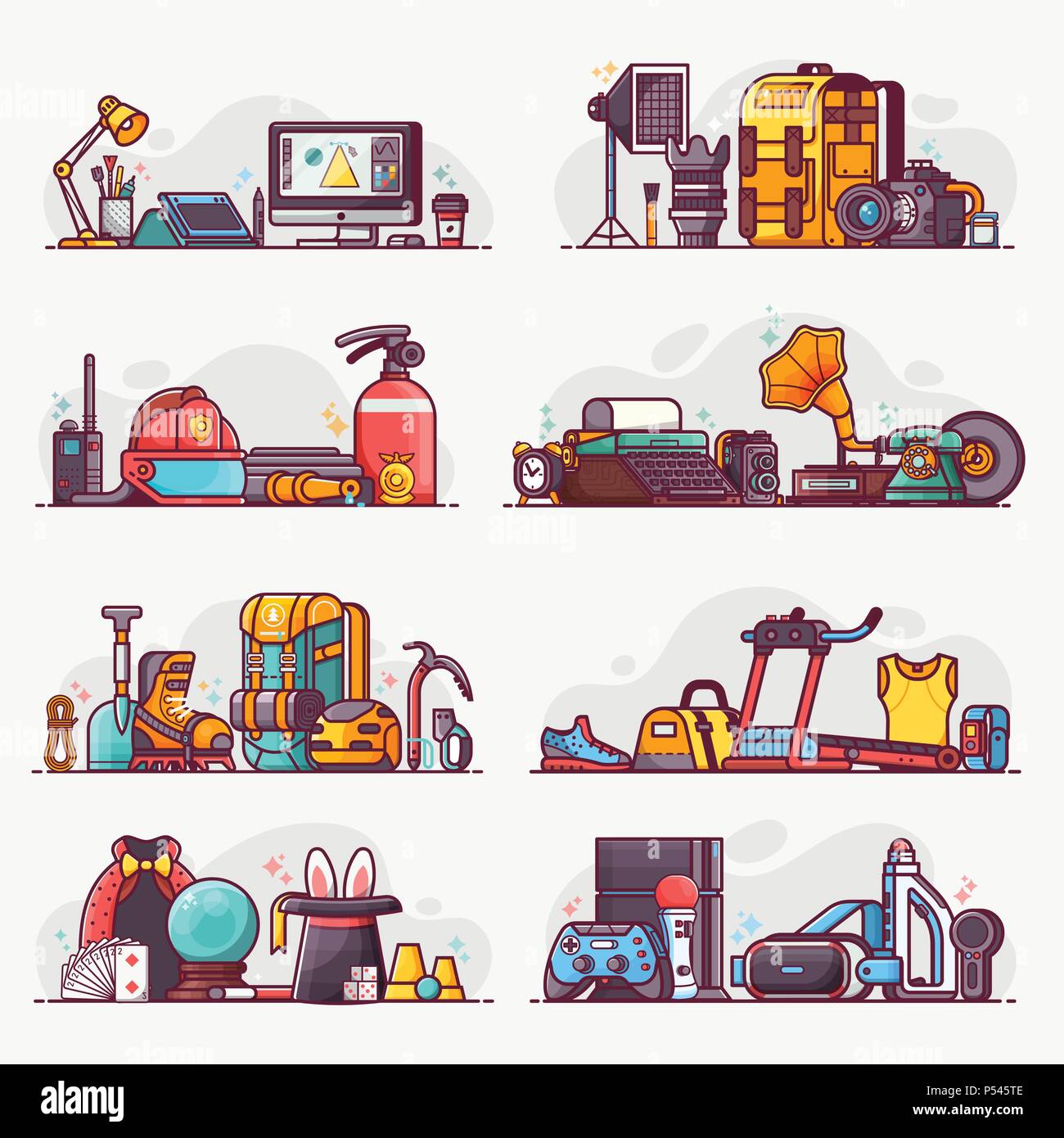 People Interests, Hobbies and Profession Icons Stock Vector Image & Art ...
