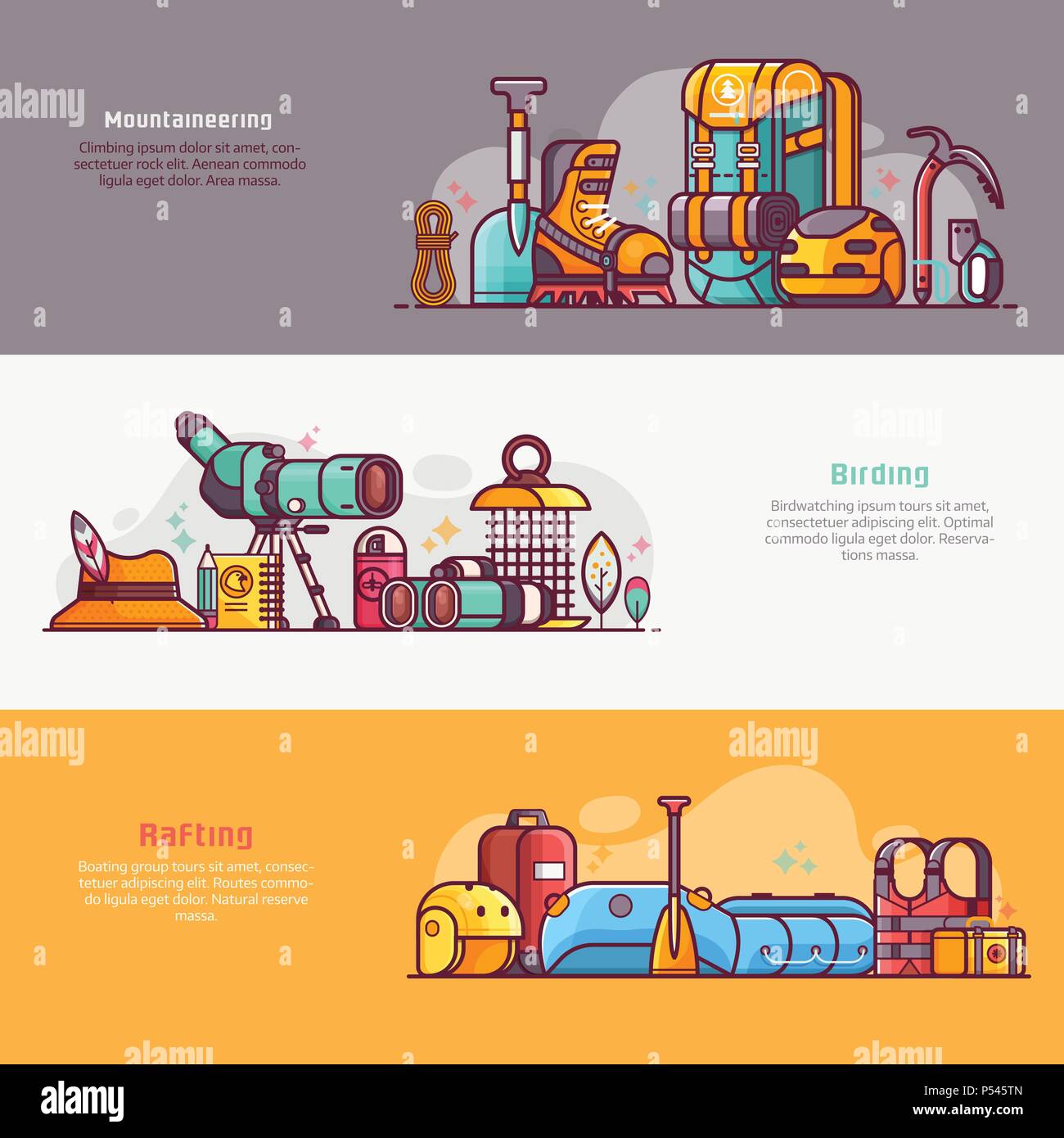 Summer Outdoor Activities Advertising Banners Stock Vector Image & Art ...