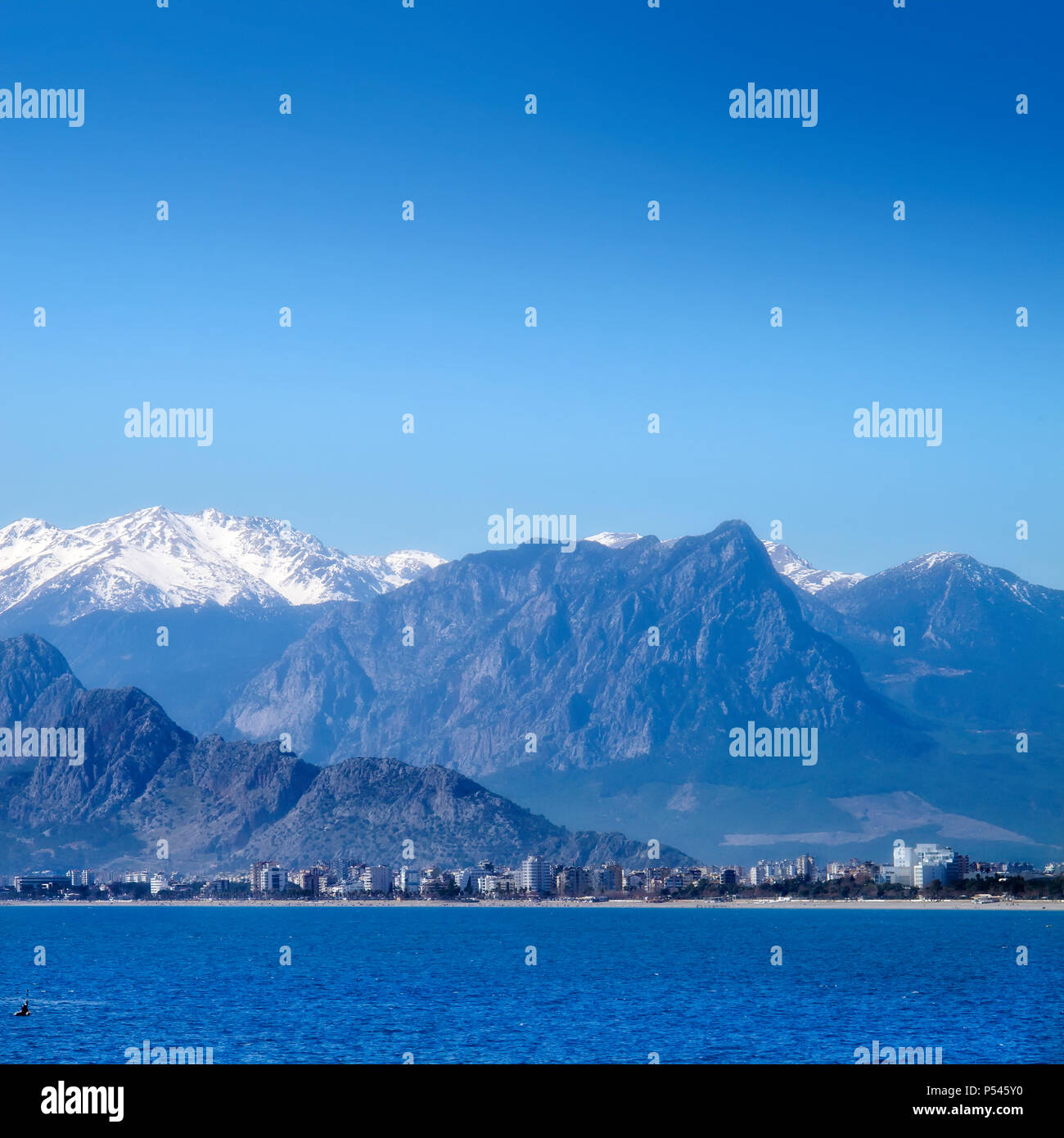landscape image of high mountains over clear sky in Antalya, Turkey ...
