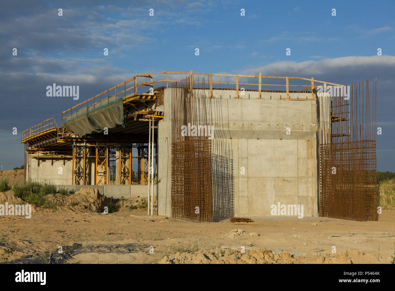 Road construction, works. Construction of road overpass Stock Photo - Alamy