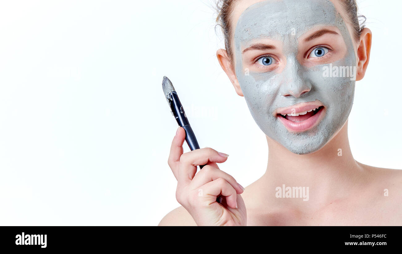 People, beauty, spa, cosmetology and skincare concept. Young teenage ...