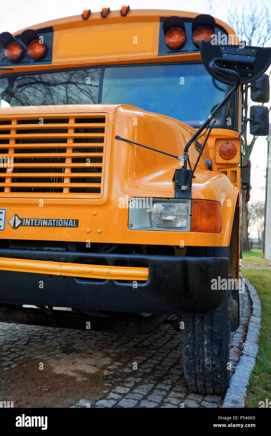 Front of Yellow School Bus Stock Photo - Alamy