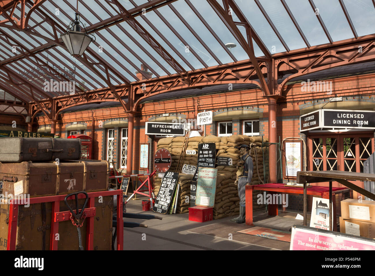 Foyer view at Severn Valley Railway's Kidderminster station. Period ...