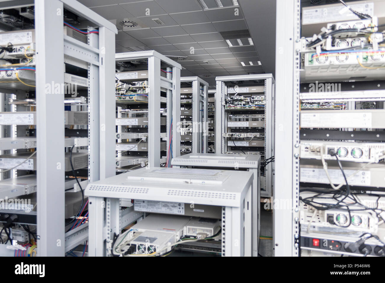 Servers Farm in a Data center Stock Photo - Alamy