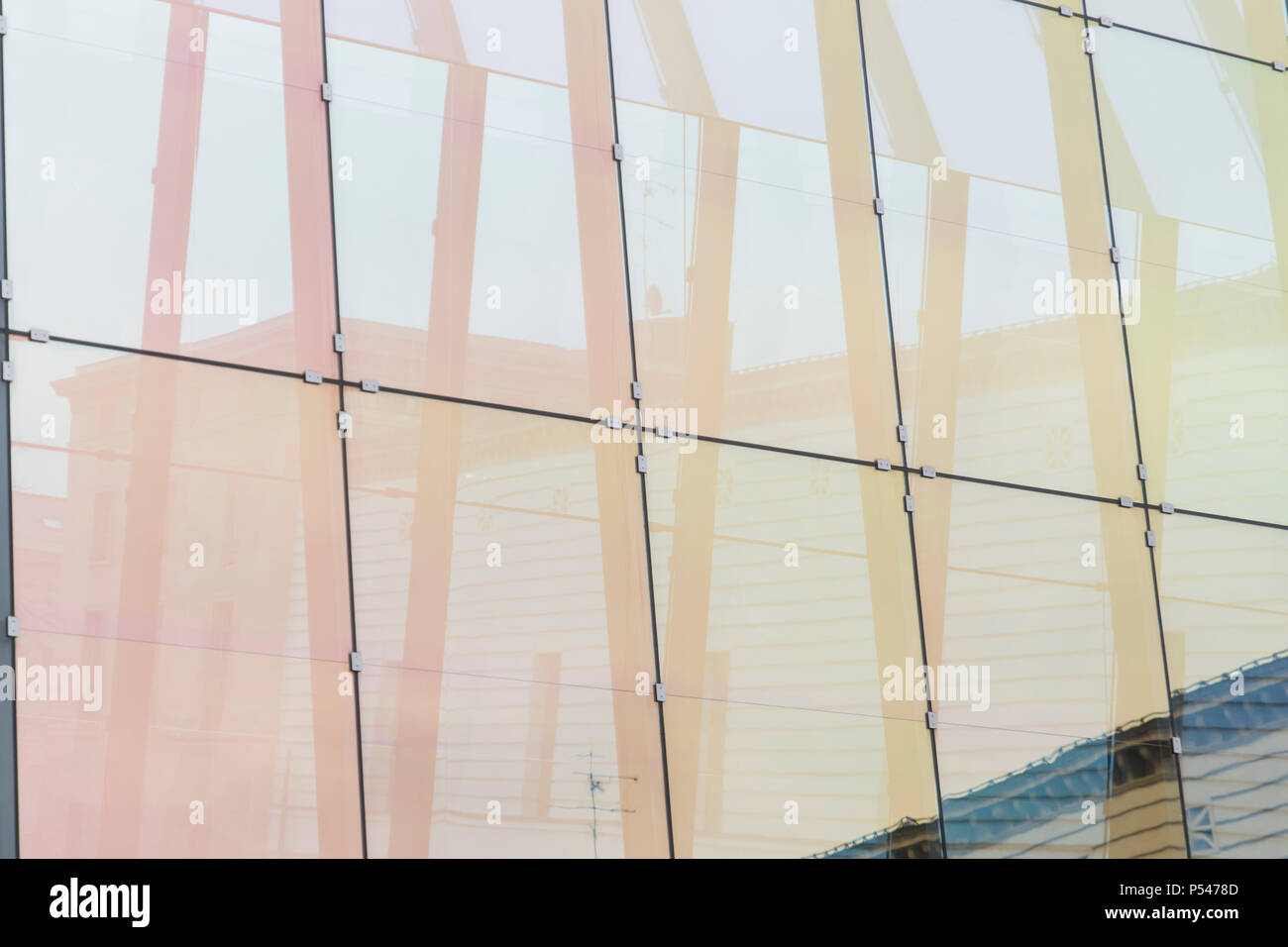 glass wall of office building with reflect Stock Photo - Alamy