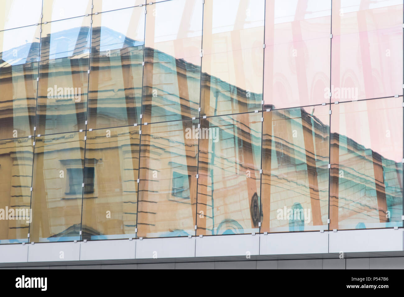 glass wall of office building with reflect Stock Photo - Alamy