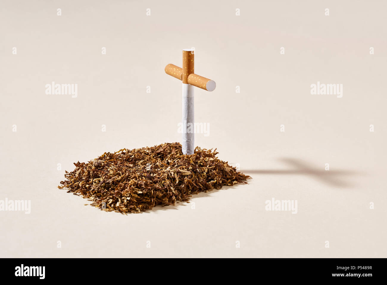 Tobacco grave with cigarette cross Stock Photo - Alamy
