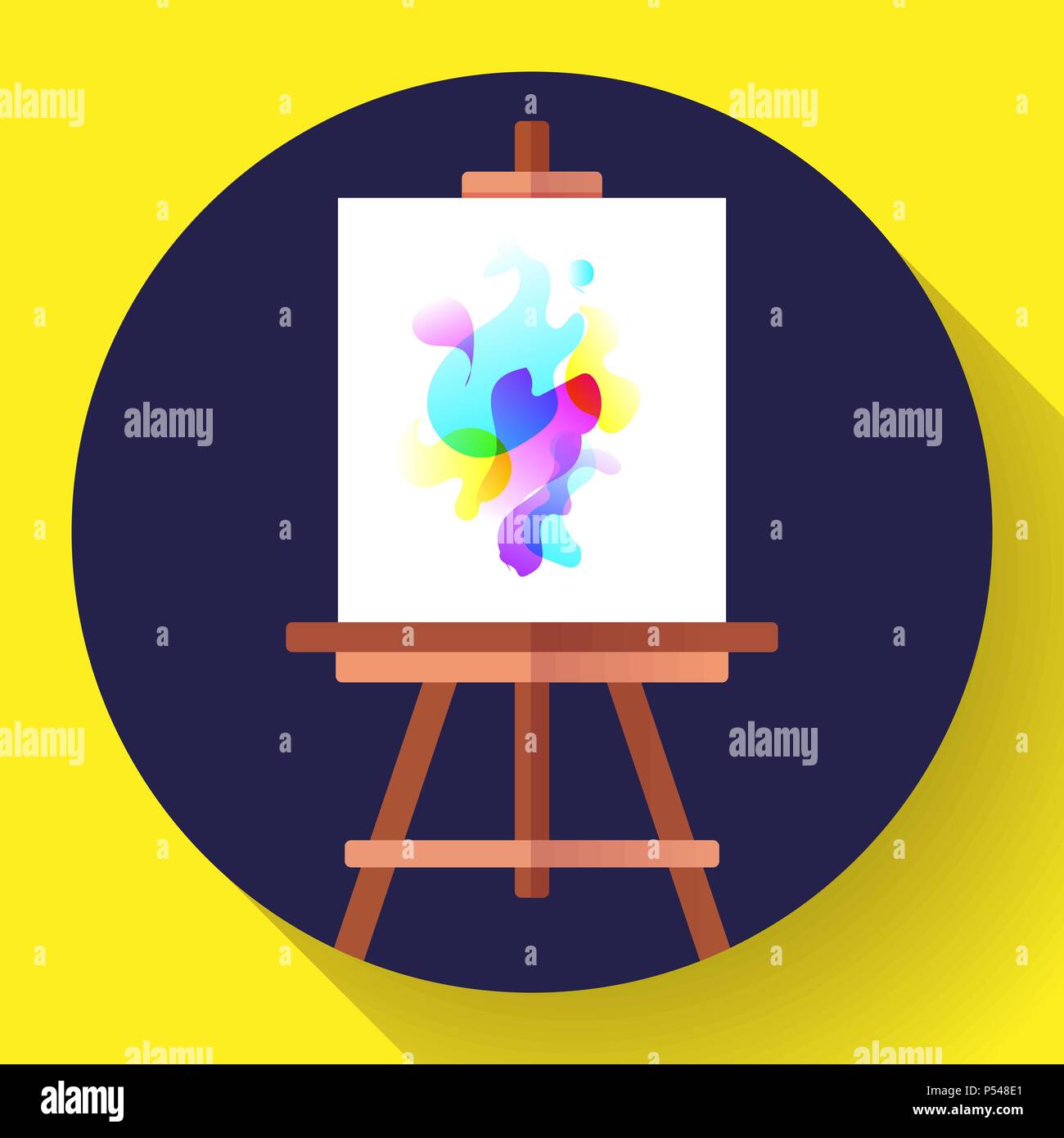draw easel icon with canvas, vector flat art icon Stock Vector Image ...