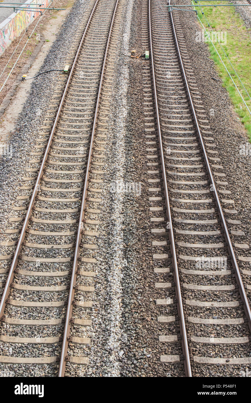 The way forward railway with daylight Stock Photo - Alamy