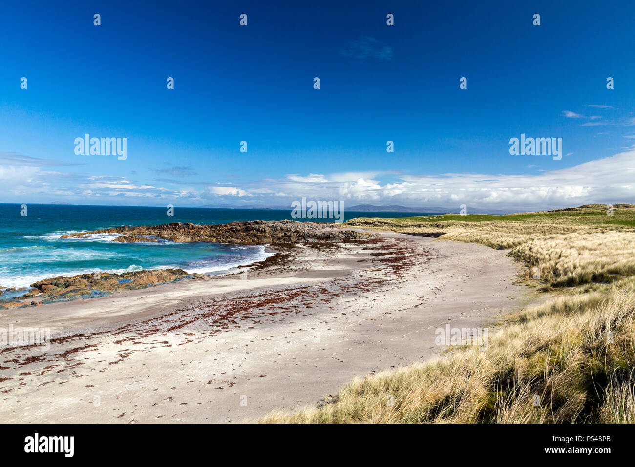 A deserted white sand beach at Traigh An T Suidh on the Hebridean ...
