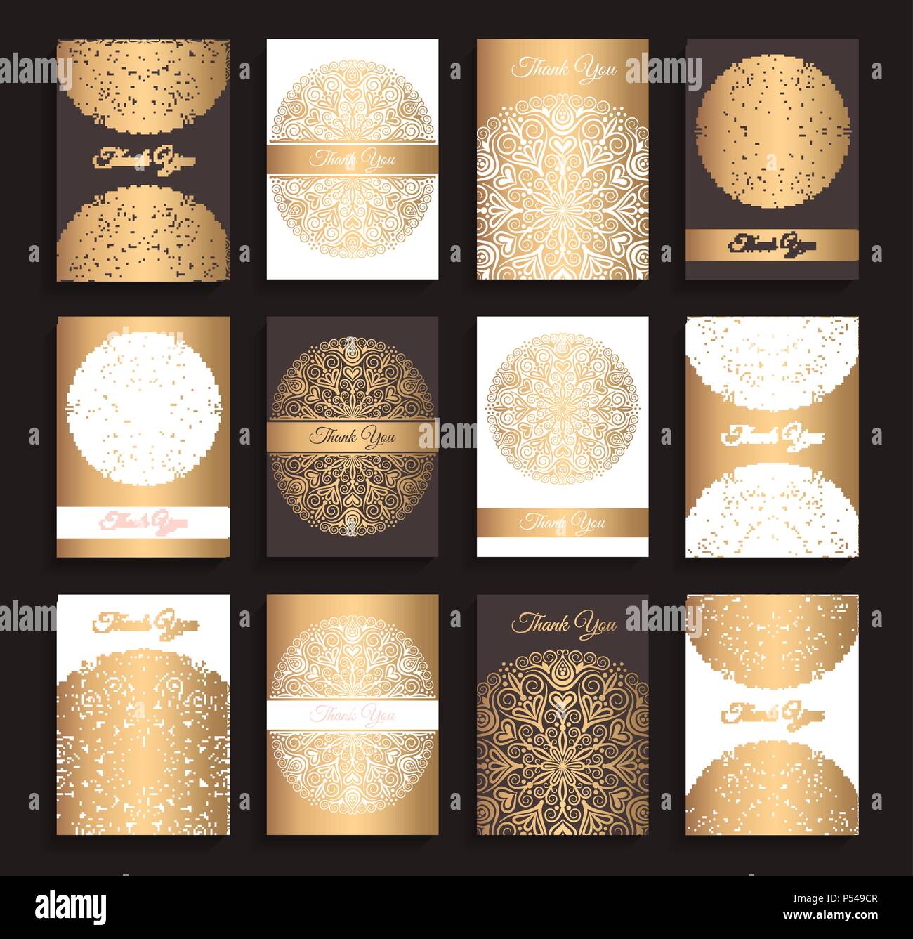 Golden Vector Invitations Set Stock Vector Image & Art - Alamy