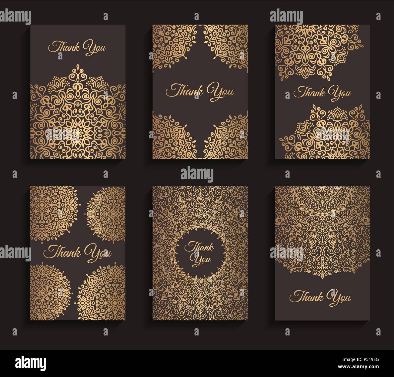 Golden Vector Invitations Set Stock Vector Image & Art - Alamy