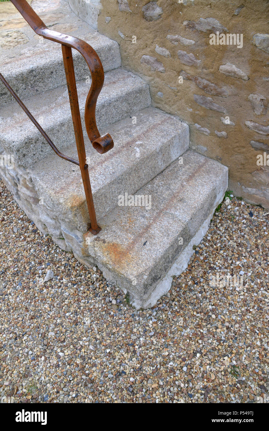Beautiful old stone steps leading into a stone built tower built in In ...