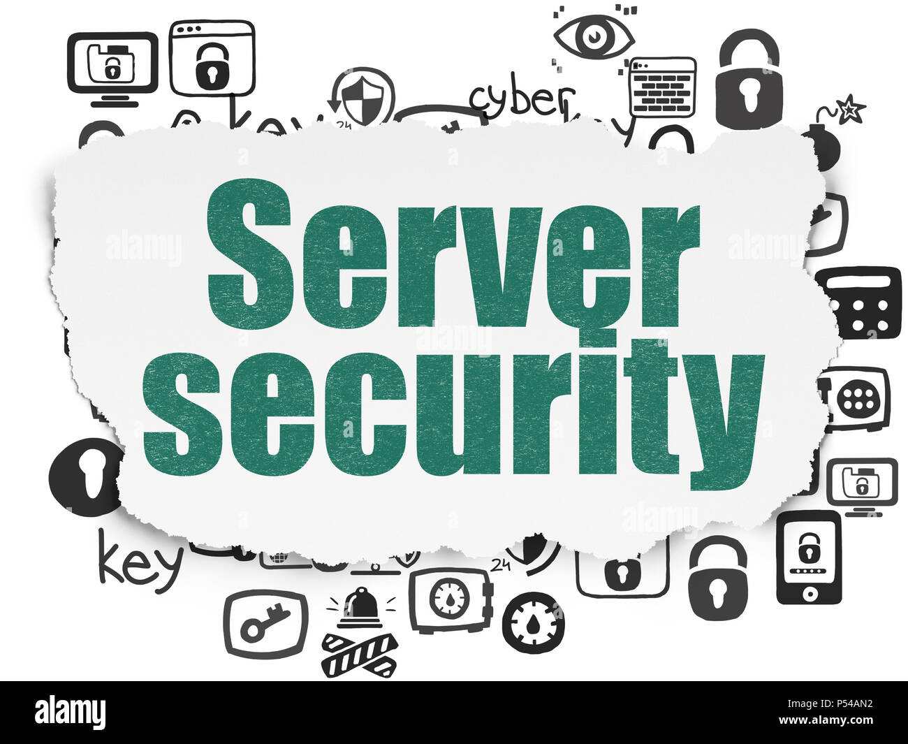 Safety concept: Server Security on Torn Paper background Stock Photo ...