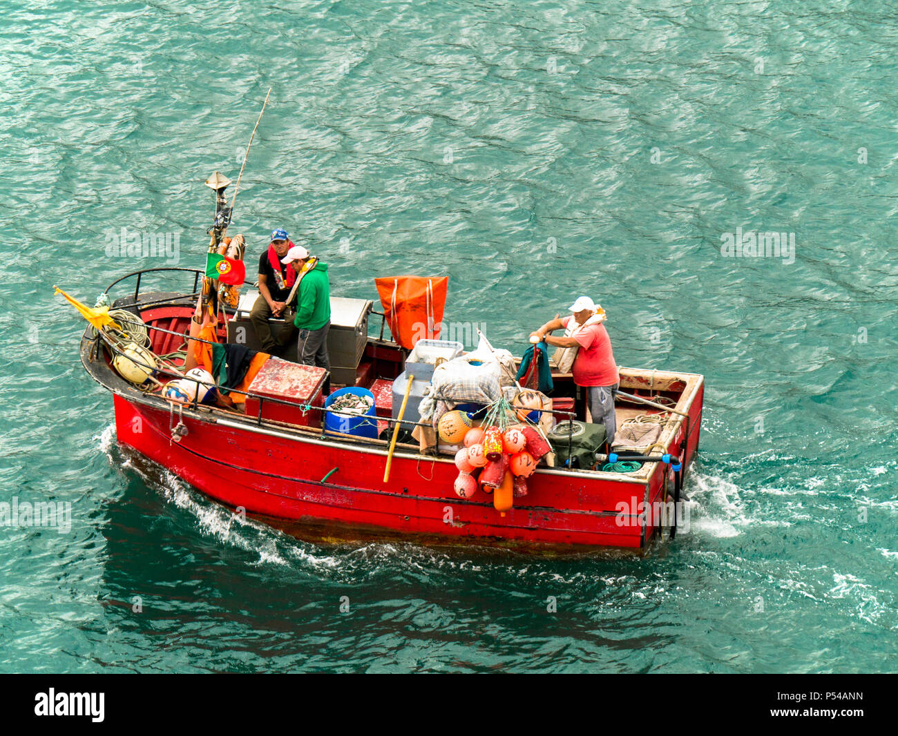 small open Portugese fishing boat, Funchal,Madeira Stock Photo - Alamy