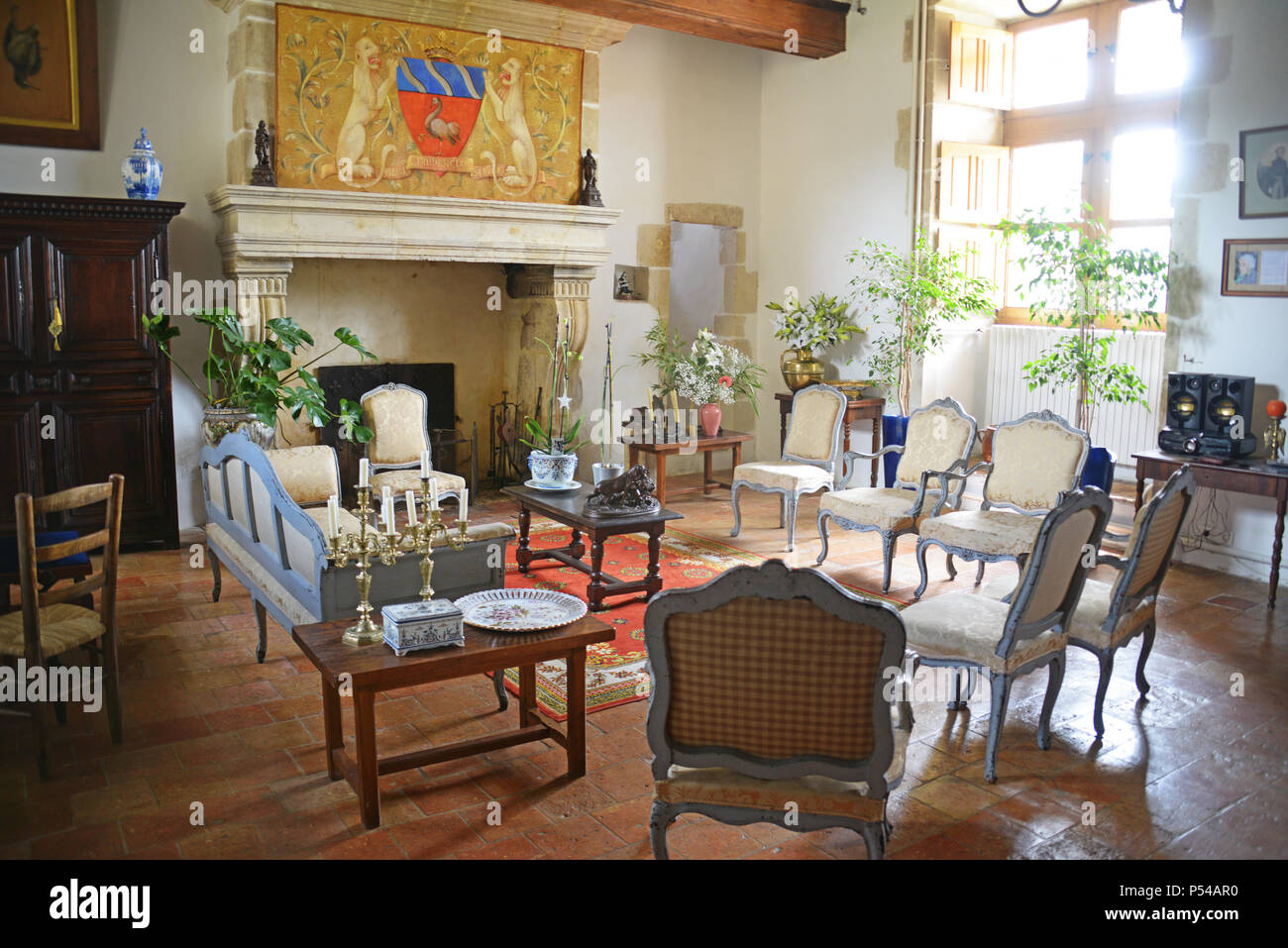 Very large main hall lounge area in a private home in Northern France ...