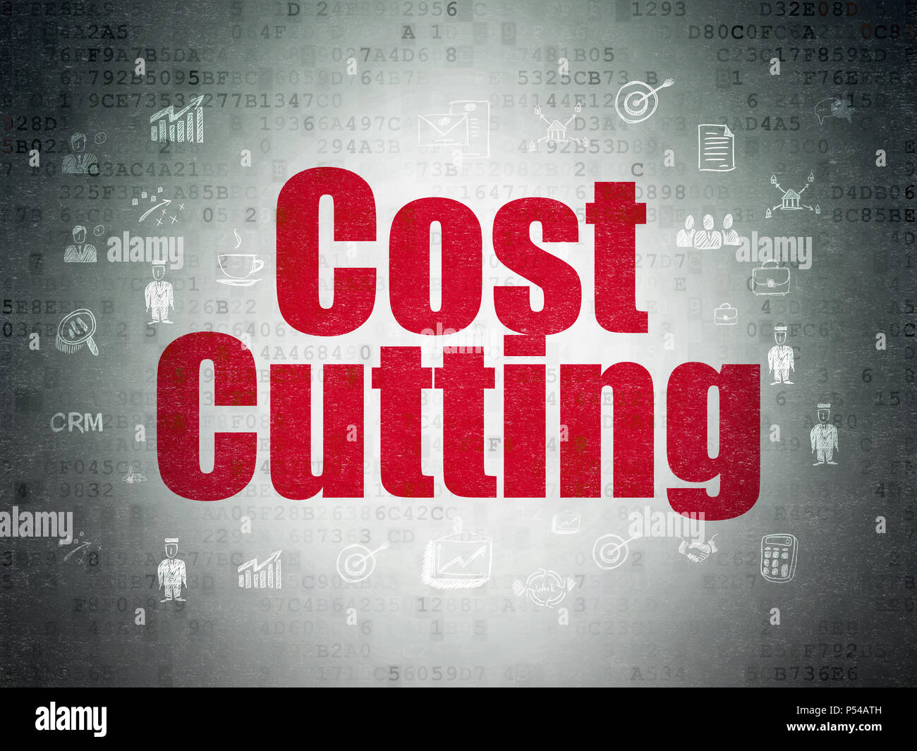 Business concept: Cost Cutting on Digital Data Paper background Stock ...
