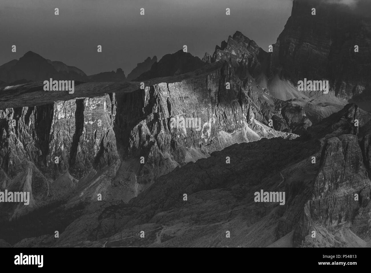 Summit lagazuoi sunset Black and White Stock Photos & Images - Alamy