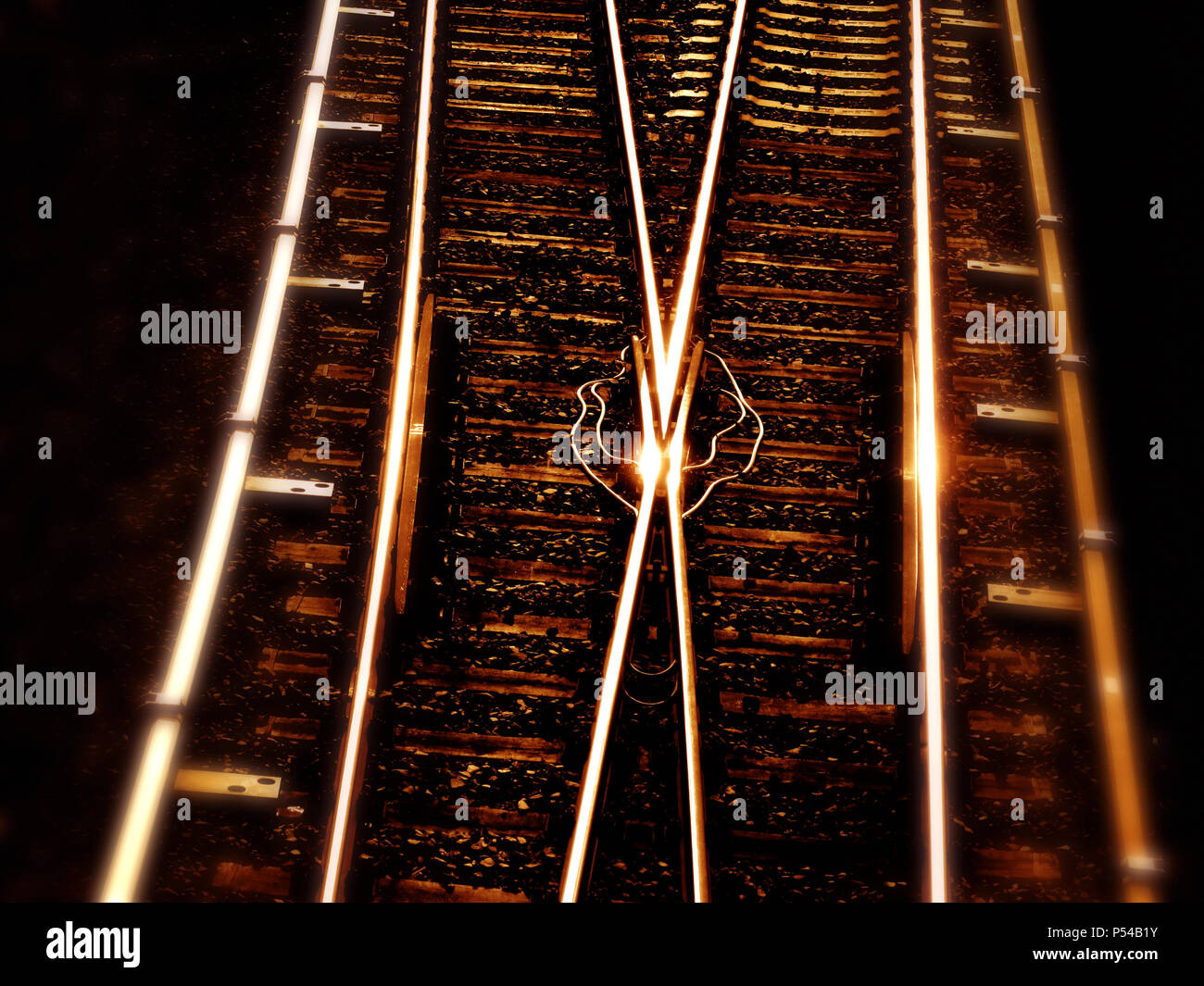 an image of iron railroad Stock Photo - Alamy