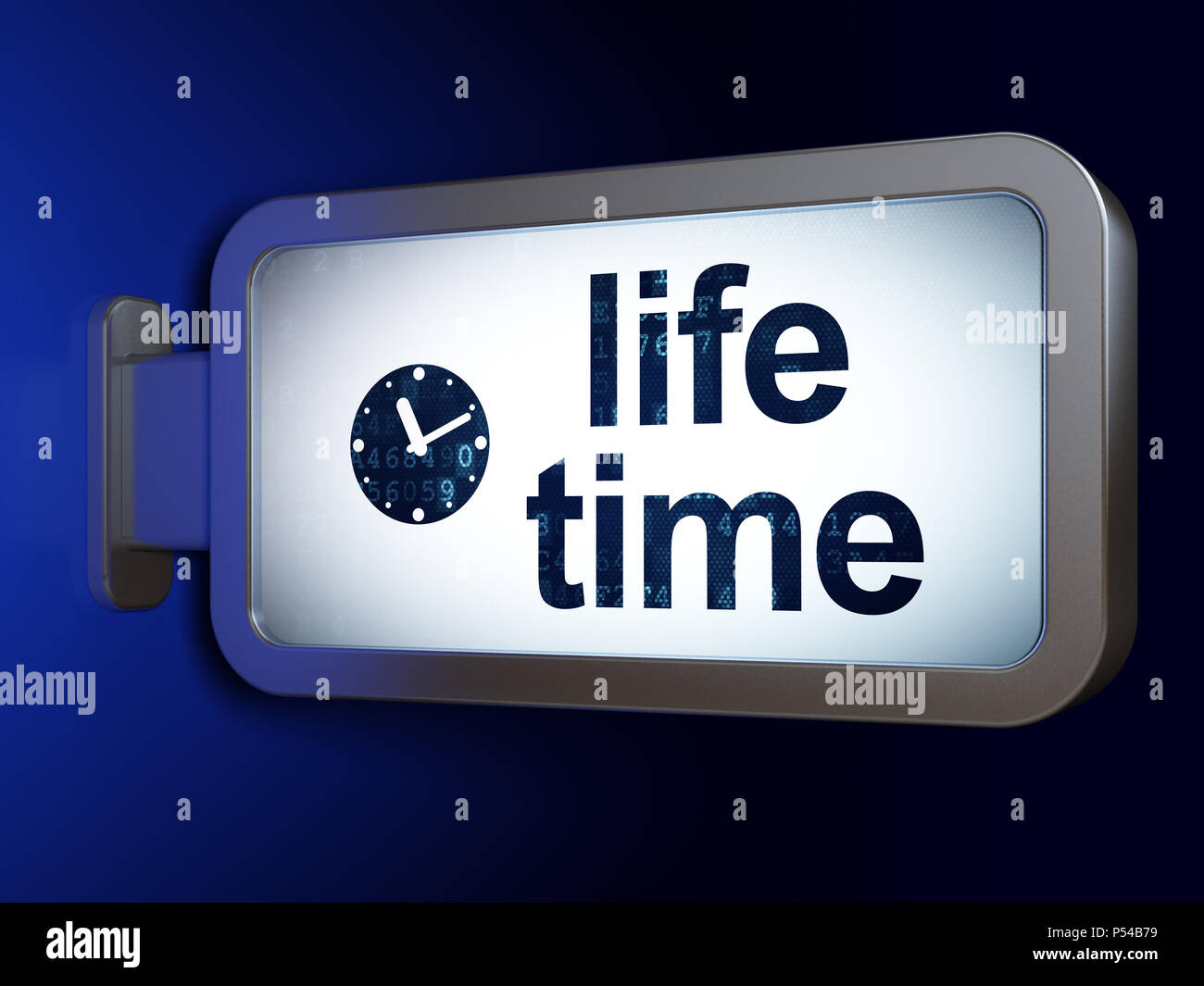 Timeline concept: Life Time and Clock on billboard background Stock ...