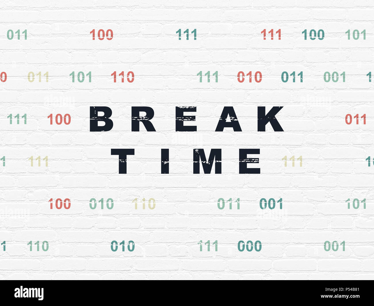 Timeline concept: Break Time on wall background Stock Photo - Alamy