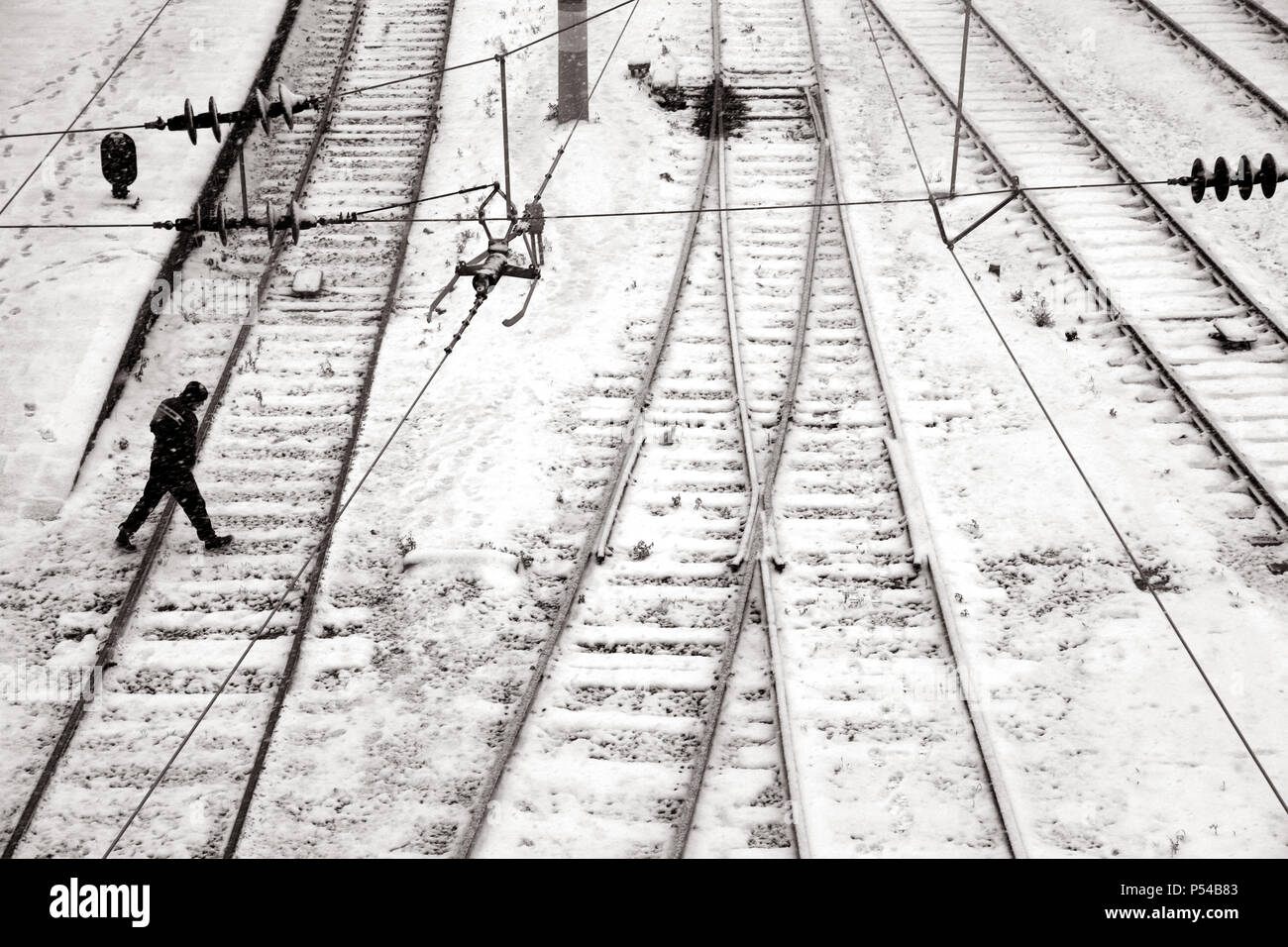 an image of iron railroad Stock Photo - Alamy