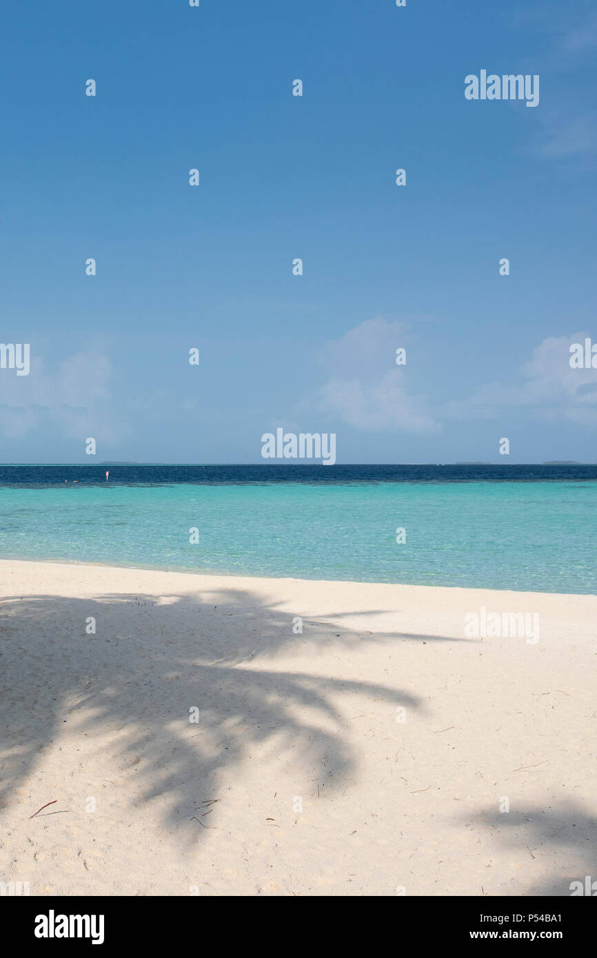 Tropical beach at lagoon in Maldives Stock Photo - Alamy